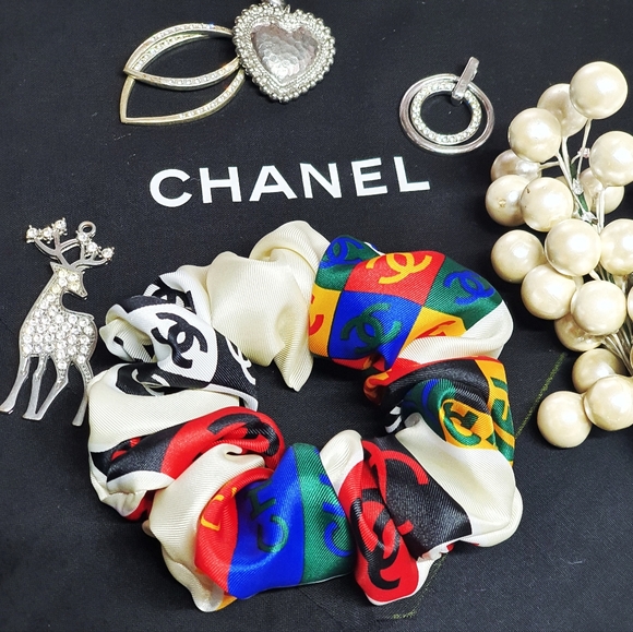 Accessories | Chanel Silk Scrunchie | Poshmark